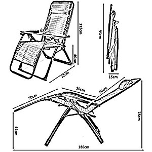 XZGDEN Lightweight Sun Lounger Headrest Folding Recliner Adjust Height Reclining Garden Camping Bed