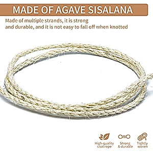 White Sisal Rope 1/4 Inch by 32-Feet for Cat Scratching Post Tree Tower Replacement Repair and Replace, DIY Hemp Twine Rope for Kittens Shelves Furniture Window Bed Perch House Climbing, 6mm by 10m