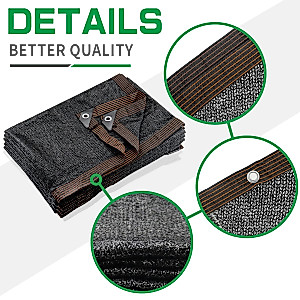 40% Shade Cloth with Grommets, Garden Mesh Shade Tarp Sun Shade Net for Greenhouse Cover Patio Plant Flower Chicken Coop (6.5Ft x 13Ft)