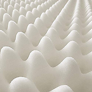 Egg Crate Mattress Topper, Ventilated, Convoluted Foam for Pressure Sores and Pain Relief, Medical Grade Urethane for Therapeutic Support and Recovery, Hospital Bed Twin (74" x 38")