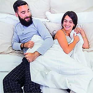 Bravilia Weighted Blanket Twin Size (48'' X 72'' Inches) Weight 15 LBS - Eco - Luxury Soft Cool 100% Cotton in White