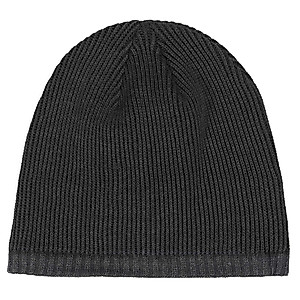 ZLYC Men Fashion Knit Fisherman Beanie Hat Winter Warm Thick Skull Cap (Plain Black)
