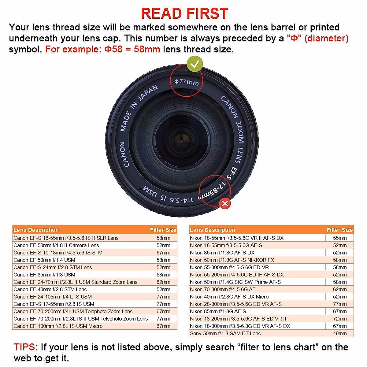 waka 77mm MC UV Filter - Ultra Slim 16 Layers Multi Coated Ultraviolet Protection Lens Filter for Canon Nikon Sony DSLR Camera Lens