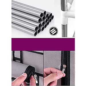 Shoe Rack Storage Organizer, Double Rows 9 Lattices Free Standing Shoe Organizer Portable Boots Rack Shoe Cabinet with Dustproof Nonwoven Fabric Cover for Entryway Home Living Room