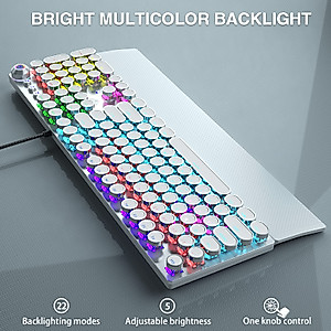 AULA Mechanical Gaming Keyboard Mouse Combo (F2088 Typewriter Style Mechanical Keyboard + SC100 Black Wireless Gaming Mouse)
