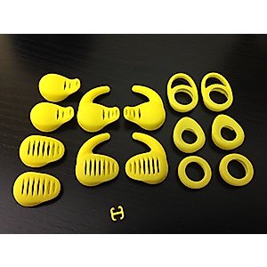 Set OEM 14 EarGels and 1 FitClip for Jabra Sport Wireless+ Jabra Sport Sport+ Bluetooth Headset Ear Buds Ear Gels Stabilizers Eargels Earbuds Eartips Earstabilizers Replacement