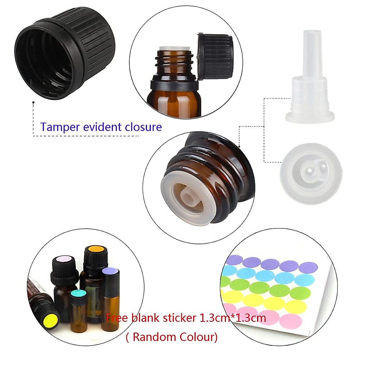 DLIBUY 4 Pcs Empty 20ml Brown Essential Oil Bottles with Dropper Black Tamper Evident Screw Cap Amber Glass Vials for Cosmetic Essential Oils Colognes Perfume Aromatherapy