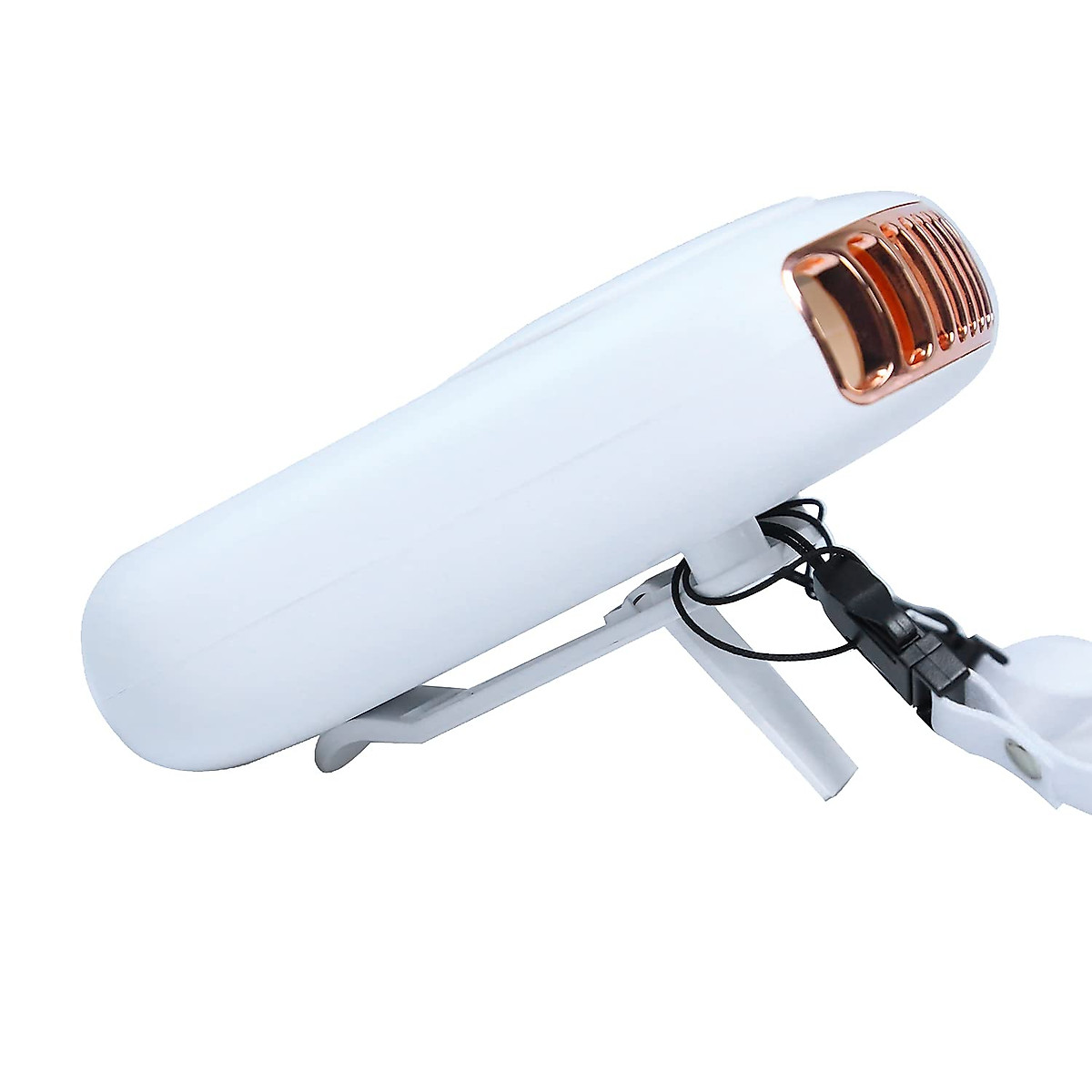 Bladeless Fan, Portable Hanging Neck Fan 3 Speed Adjustable USB Fan Rechargeable Wearable Personal Fan with Led Screen (Pearl White)