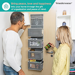 Wondersome Over the Door Organizer - Clear Mesh Window Hanging Storage Rack - Closet/Wall Organization for Bedroom, Bathroom, Kids Room - Space Saving Shelves for Clothes, Shoe, Towel - US-Based Brand