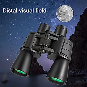 Binoculars 20x50,High Power Binoculars for Adults and Kids with Low Light Night Vision, Compact Waterproof Binoculars for Bird Watching Hunting Travel Football Stargazing BAK-4 Prism FMC Lens(Black)