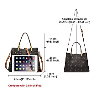 iFOXER PVC Leather Handbags for Women Top-handle Bags (brown)