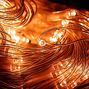Vicila LED Net Light Halloween Decor Mesh Lights, Tree Warp Fairy Lights Outdoor Hanging String Light for Home, Bedroom, Christmas, Garden, Walkway, Bushes Decor-9.8ft x 6.6ft(Orange)