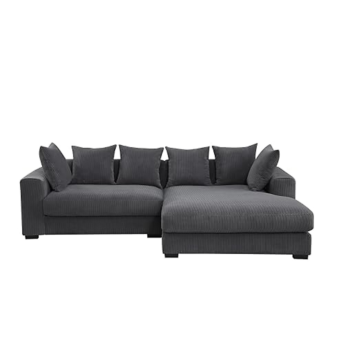 ERYE Oversized 2 Piece Right Facing Sectional Sofa Couches for Living Room, 109.75-Inch L Shaped Convertible Corduroy Upholstered Sofa&Couch with Left Chaise Lounge Daybed