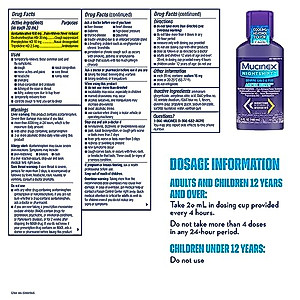 Mucinex® Nightshift® Cold & Flu Clear & Cool Liquid 6 fl. oz. Relieves Fever, Sneezing, Sore Throat, Runny Nose, Nasal Congestion, and Controls Cough with a Burst of Cooling Menthol