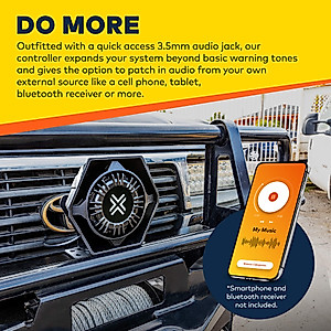 LAMPHUS ThunderWave 100W Emergency Police Siren Speaker Kit [Remote Control][2x15A Aux Light Switch][Hands-Free Air Horn][Radio Broadcast] 12V Warning PA System for Emergency Vehicle Pickup Truck UTV