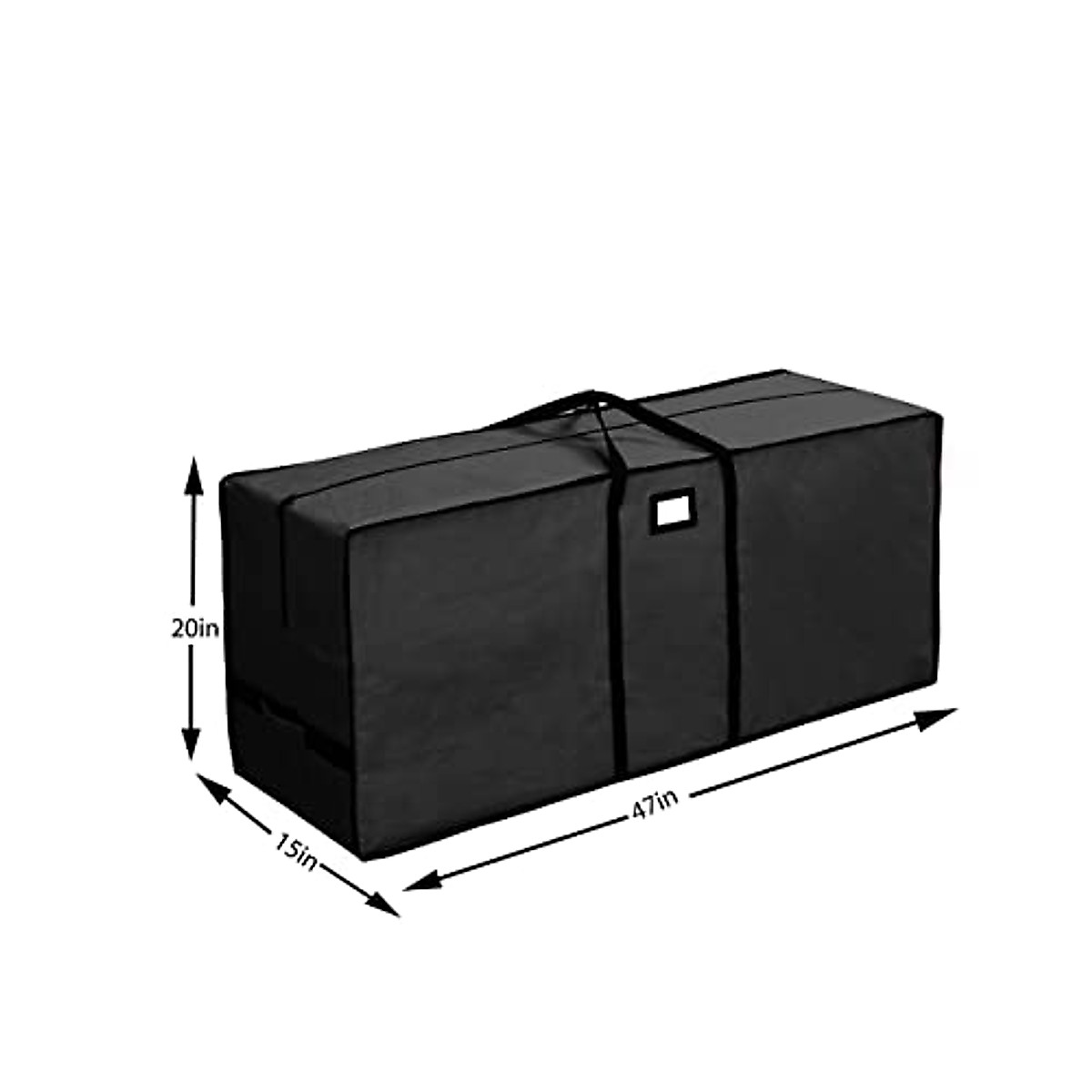 Tree Storage Bag, Waterproof Christmas Tree Storage, Fits Up to 7.5 ft Tall Artificial Disassembled Trees,Extra Large Heavy Duty Storage Container with Handles (Black, 47"x15"x20)