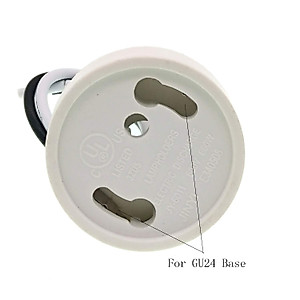 GU24 Plastic Keyless Socket with Bracket,TWDRTDD Bi-Pin (GU24) Base Twist and Lock Base Lamp Holder with 5.9 Inch Wire for CFL Lamp (3-PACK)