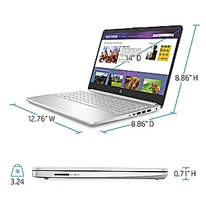 2022 HP 14" HD Touchscreen Laptop - 11th Gen Intel i3-1115G4 - 16GB DDR4 - 512GB M.2 NVMe SSD - Intel UHD Graphics - HDMI WiFi Bluetooth Webcam - Silver - Windows 11 Pro w/ 32GB USB Drive