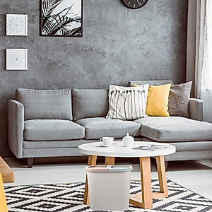 Ipetboom Sorting Trash Can Double Compartment Trash Can Bathroom Trash Can 2 Compartment Rubbish Can Outdoor Trash Can Bins Bathroom Garbage Can Plastic Office Cupboard White Ultra Thin