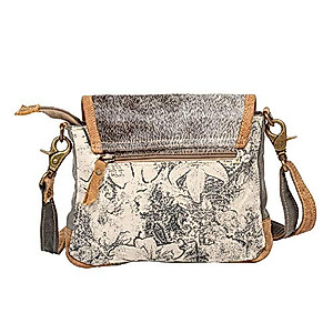 Myra Bag Radiant Upcycled Canvas & Cowhide Leather Crossbody Bag S-1257