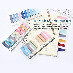 Thereisno 1600/2000/2400 Pieces Writable Morandi Sticky Tabs Repositionable Color Page Marker Sticky-Notes Tabs,Sticky Tabs Book Tabs 1 Set of Sticky Indexes Tabs