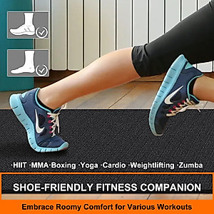 anngrowy Large Exercise Mat 6'x4'x7mm Workout Mats for Home Gym Mats Gym Flooring Rubber Workout Mat Fitness Mat Large Yoga Mat Cardio Mat for Weightlifting, Jump Rope, MMA, Stretch, Plyo, Pilates,