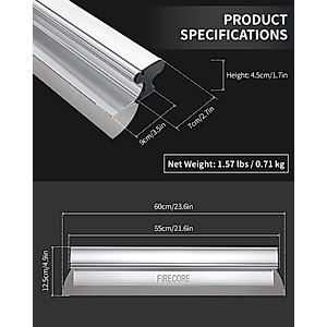 Skimming Blade, Firecore 24 Inch Drywall Tools Aluminum Housings, Stainless Steel Skim Coating Blade Knockdown Texture Knife, Smoothing Spatula for Drywall Repair Plaster Walls Wall-Board Sheetrock