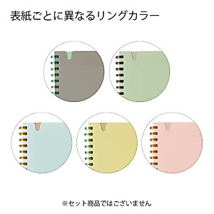 KOKUYO Sooofa Soft Ring Notebook, 0.2 inch (4 mm) Grid Ruled, 80 Sheets, A5 Deformation, Set of 5 Colors, Japan Import (SU-SV738S4)