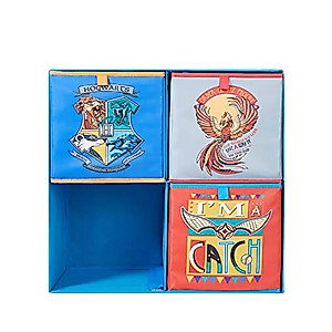 Harry Potter Collapsible Storage Cubby Unit and Bookshelf with 3 Collapsible Cubes