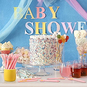 Nuanchu 50 Pcs Baby Shower Pens Retractable Ballpoint Pen with Black Ink Baby Shower Favors for Girl Boy Baby Shower Games Decors Office School Teacher Student Writing Supplies (Pink, Girl Style)