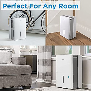 Midea 4,500 Sq. Ft. Energy Star Certified Dehumidifier With Pump Included 50 Pint - Ideal For Basements, Large & Medium Sized Rooms, And Bathrooms (White)