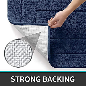 DEXI Bathroom Rug Mat, Extra Soft Absorbent Premium Bath Rug, Non-Slip Comfortable Bath Mat, Carpet for Tub, Shower, Bath Room, Machine Wash Dry, 16"x24", Navy