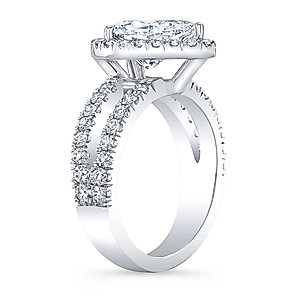 Blocaci Pear Shaped Engagement Rings for Women Platinum Plated Silver 1 Carat Center Moissanite Teardrop Women's Engagement Rings Wessing Anniversary Rings with Text Engraving（size 7