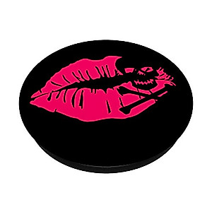 Kiss Lips Skull Pink PopSockets PopGrip: Swappable Grip for Phones & Tablets