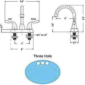 HOTIS HOME Brushed Nickel Bathroom Sink Faucet, 2 Handle 4 Inch Centerset Bathroom Faucet, Small RV Bathroom Faucets for Sink 3 Hole, Camper Silver Stainless Steel Lavatory Vanity Bath Faucet