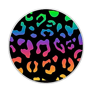 Black Backdrop Colorful Cheetah Print Jaguar Pattern Leopard PopSockets PopGrip: Swappable Grip for Phones & Tablets