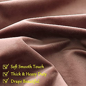 Timeper Pink Velvet Curtains 84 inches - Elegant Decor Mauve Blackout Curtains Wild Rose Curtains Drapes with Grommet top for Living Room/Daughter Bedroom, Wild Rose, W52 x L84, 2 Panels
