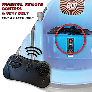 The Bubble Factory Electric RC Kids Bumper Car with Light and Music , Blue Large