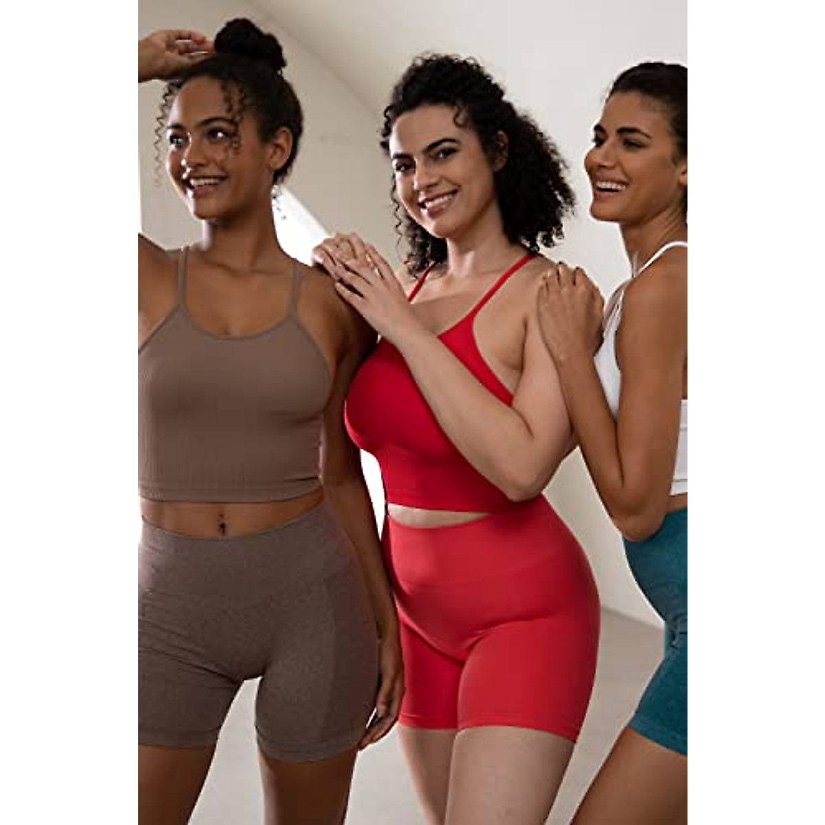 Sunzel Free to Be Tank, Crop Ribbed Tank Tops Seamless Racerback Camisoles No pad Camis Cropped Workout Gym Yoga 3Pcs