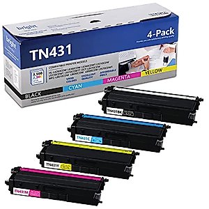 TN431BK TN431C TN431M TN431Y 4Pack - TN 431 TN-431 High Yield Toner Cartridges Replacement for Brother HL-L8260CDW DCP-L8410CDW MFC-L8610CDW Printer Ink, TN431 Toner Cartridge Set