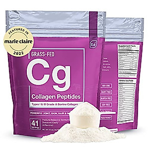 Hydrolyzed Collagen Powder - Joint, Skin, Hair, and Nail Support | Types I & III Peptides | Non-GMO, Grass-Fed, Hormone-Free, Dissolves Easily | by Essential Elements - 41 Servings - 16oz