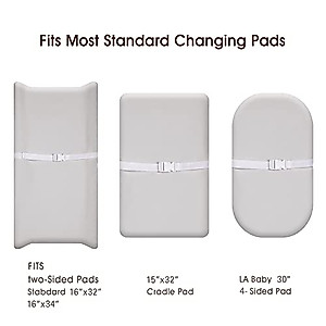 PHF Baby Changing Pad Covers for Boys Girls, 2 Pack Ultra Soft Breathable Microfiber Changing Pad Table Sheets for Most Baby Changing Pads, White & Light Grey