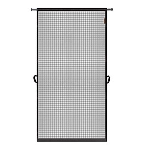 MAGZO Hanging Screen Door, Fits Door Size 34" x 82" (Curtain Size 36'' x 83''), Upgraded Fiberglass Screen Door Mesh with Tension Rod&Hook&Loop (One Piece Can be Installed in 2 Ways), Weighted Bottom
