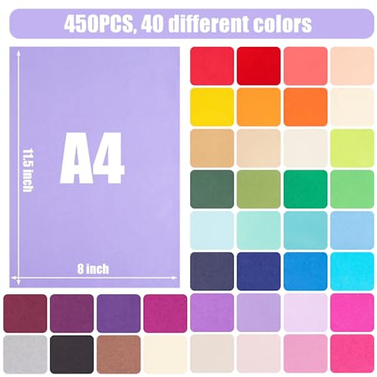 VGOODALL 450 Sheets Multicolor Tissue Paper, Gift Wrapping Paper 11.5x8 Inch Craft Tissue Paper for Holiday Birthday Gift Wrapping DIY Project 40 Assorted Colors