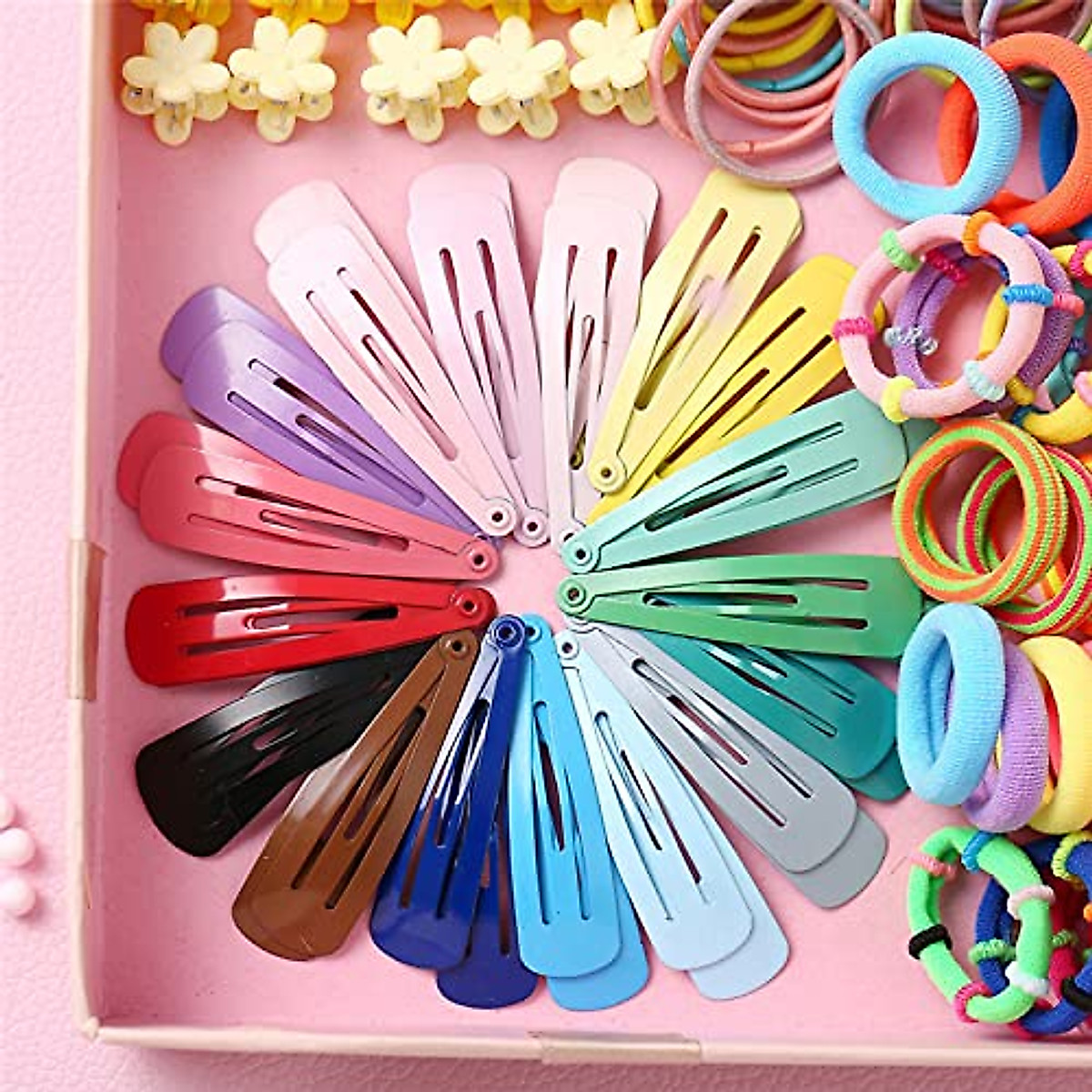 786 pcs Colorful Hair Clips, Ties, Ponytail Holders, Rubber Bands for Girls and Toddlers Hair Accessories Set