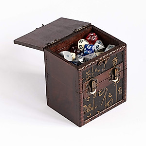 KakapopoTCG Elven Vault (Ancient Runes) Wood Deck and Counter Box Protector Sleeve Storage Trading Cards TCG MTG Magic FaB YGO EDH Commander Box FaB TCG PTCG Dice Box