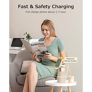 COLSUR Bluetooth Speaker with Night Light, Magnetic Wireless Charger, 2 in 1 Wireless Charging Station for iPhone 14/13/12 Series, AirPods Pro/3/2（Gift Ideal）