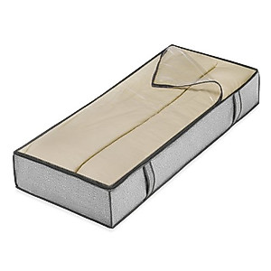 Whitmor Zippered Jumbo Underbed Bag Crosshatch Gray
