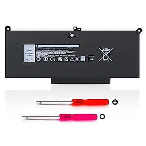 Latitude 7480 7490 Battery F3YGT Laptop Replacement for Dell Latitude 14 7000 7480 7490 12 7280 7290 13 7390 7380 E7480 E7490 E7280 E7290 E7390 Fits KG7VF DM3WC P73G 451-BBYE 2X39G 453-BBCF DM6WC 60Wh
