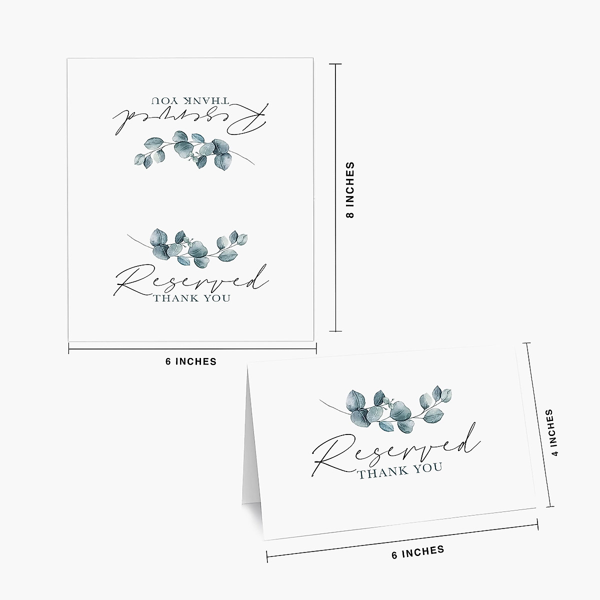 CLEVER SIGNS Reserved Table Signs, Pack of 25, Reserved Signs for Weddings, Receptions, Christmas, Events, 4x6 inches Reservation Cards for Tables, Greenery Watercolor Reserved Signs